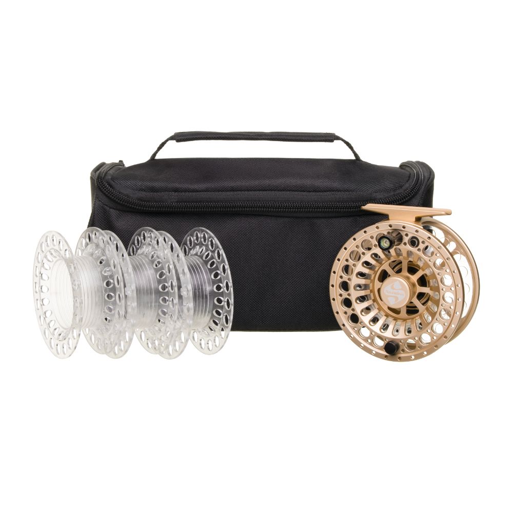 Snowbee Prestige Gold Cassette Fly Reel #7/8 with Bag & 3 Spools